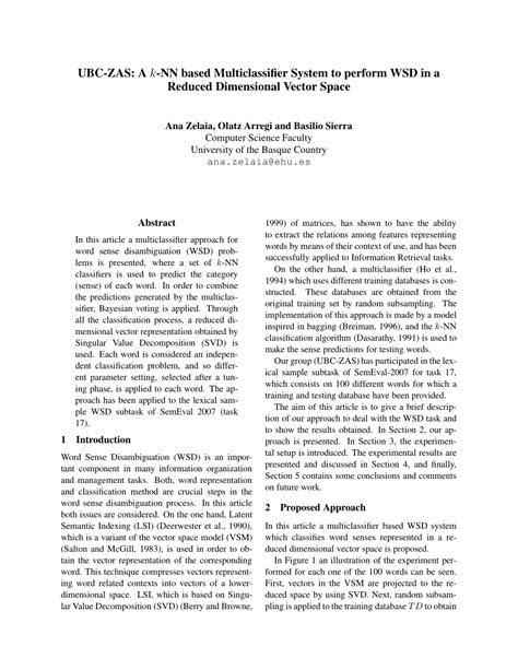 pdf ubc zas a k nn based multiclassifier system to perform wsd in a