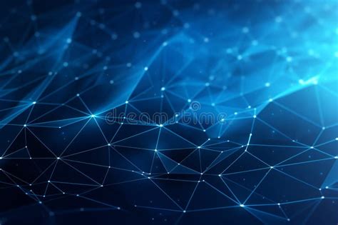 Abstract Blue Polygonal Background With Connecting Dots And Lines Ai