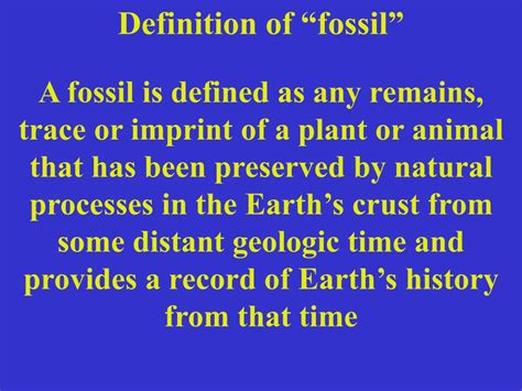 Ppt Definition Of “fossil” Powerpoint Presentation Free Download Id 353686