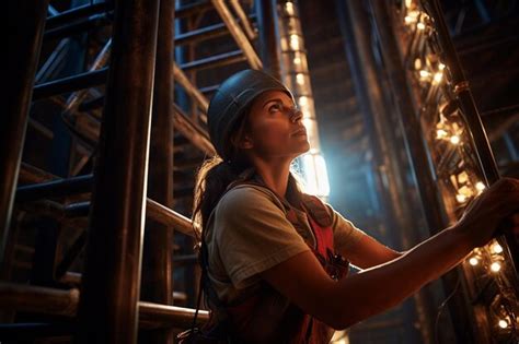 Premium Photo Female Engineer In Power Plant Scaffolding