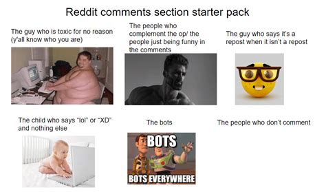 Reddit Comments Section Starter Pack Rstarterpacks