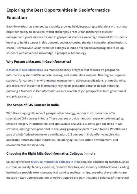 Ppt Exploring The Best Opportunities In Geoinformatics Education