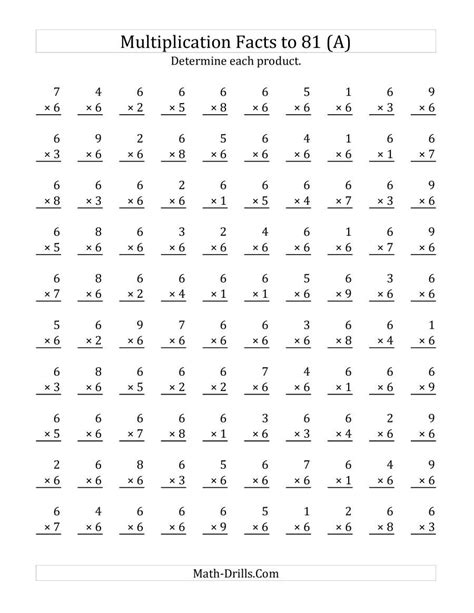 Multiplication Fact Worksheets Printable Printable Worksheets