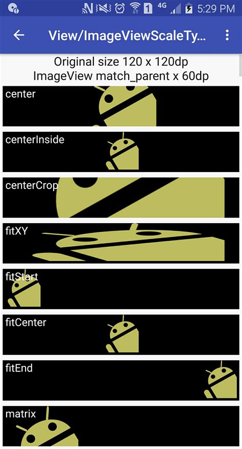 imageview scaletype · android programming journey
