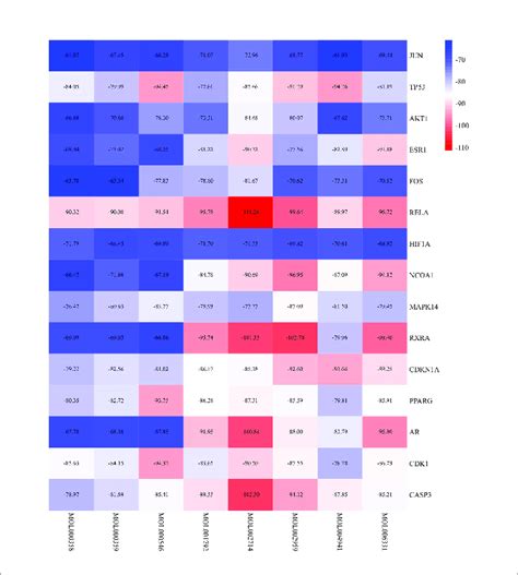 Molecular Docking Heatmap Of The Main Compounds And Key Targets