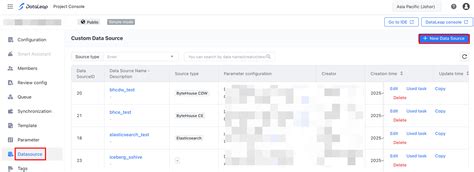 Configure Datasource Dataleap Byteplus
