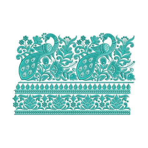 Peacock Border Embroidery Design By Embdesigntube
