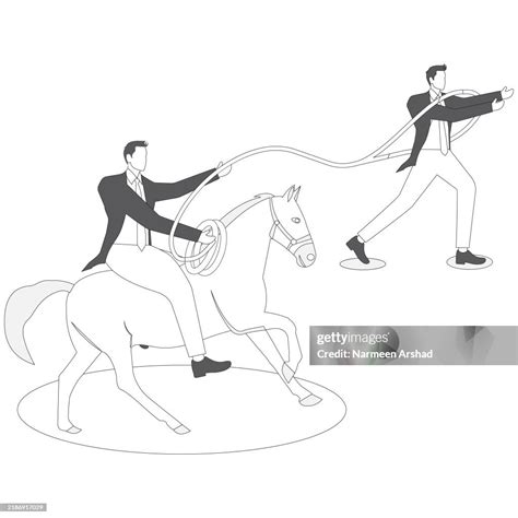 Lassoing A Businessman Talent Ambush Catching High Res Vector Graphic