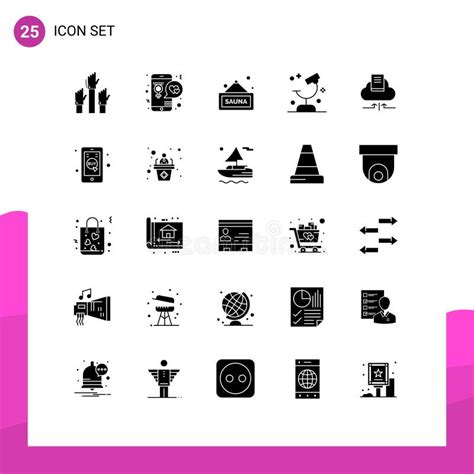 Set Of 25 Commercial Solid Glyphs Pack For Research Laboratory Lover Biology Sign Stock