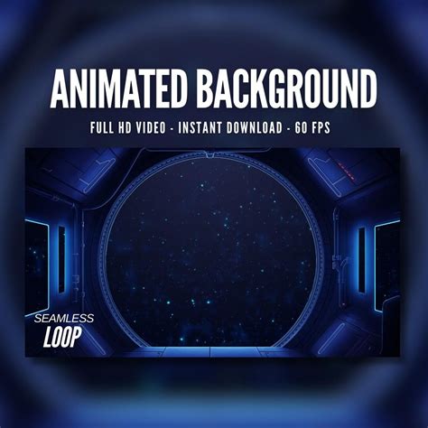 Animated Background Sci Fi Spaceship Window With Starfield View