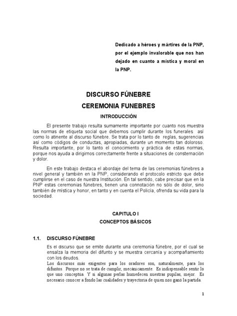 Discurso Fúnebre Normas Y Ejemplos Pdf Entierro Funeral