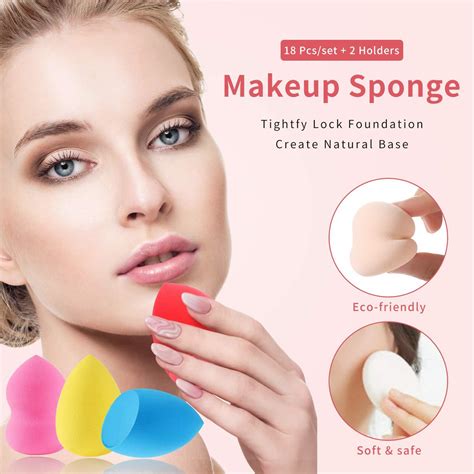 18 Pcs Makeup Sponge Set With Egg Sponge Holder Stand Ideal For