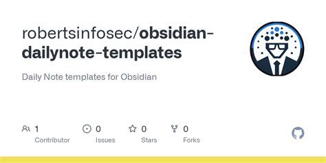 Github Robertsinfosec Obsidian Dailynote Templates Daily Note Templates For Obsidian