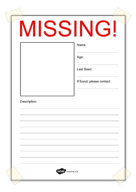 Missing Poster Template Funny