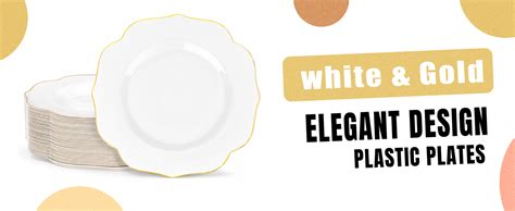 Bucla 48pieces Gold Plastic Dessert Plates Disposable 7