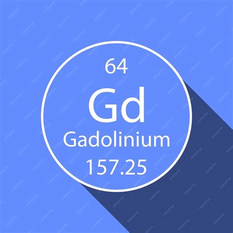 Premium Vector Gadolinium Symbol With Long Shadow Design Chemical Element Of The Periodic