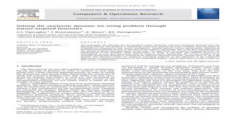 solving the stochastic dynamic lot sizing problem through nature