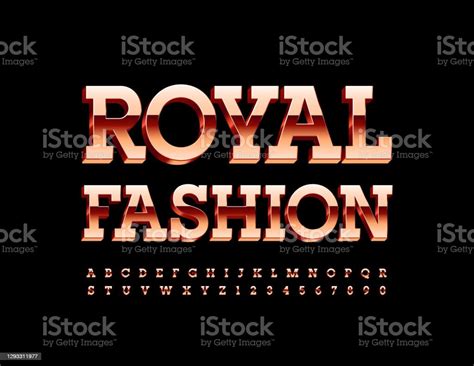 벡터 우아한 기호 로얄 패션 모던 핑크 골드 알파벳 문자 및 숫자 세트 Fashion Show에 대한 스톡 벡터 아트 및 기타