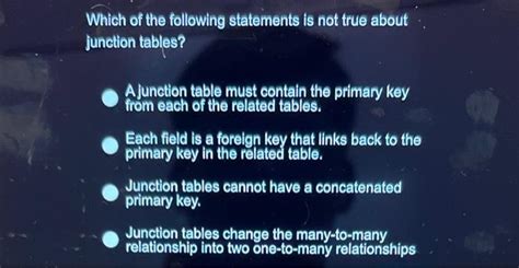 Solved Which Of The Following Statements Is Not True About