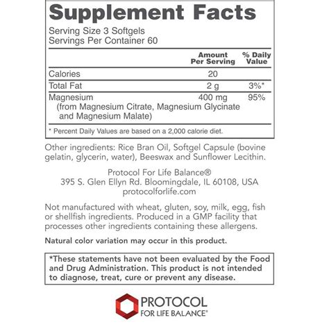 Do Not List Protocol Magnesium Citrate Softgels 180 Softgels