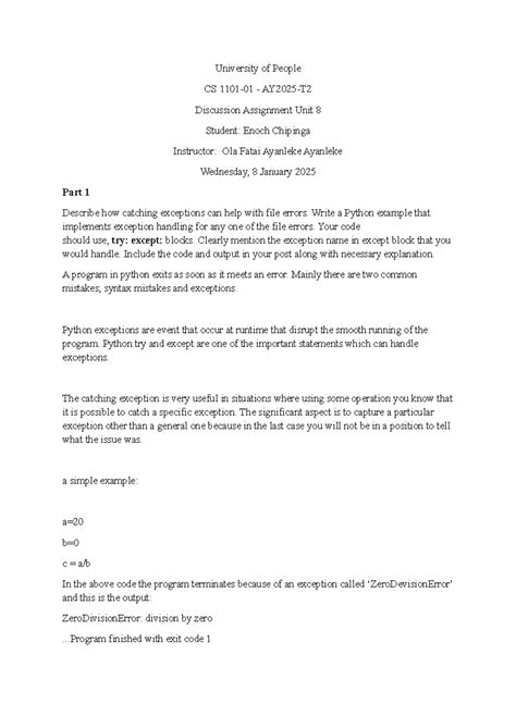 Cs 1101 01 Programming Assignment 1 Understanding Python Basics Studocu