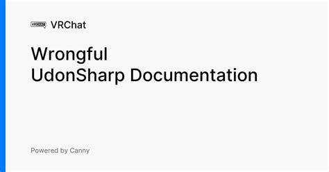 wrongful udonsharp documentation voters vrchat