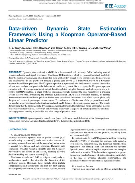 pdf data driven dynamic state estimation framework using a koopman