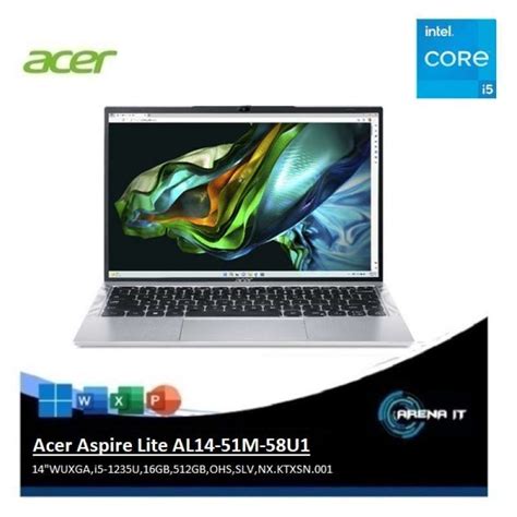 Promo Acer Aspire Lite Al M U Wuxga I U Gb Gb Ohs Slv Nx Ktxsn Diskon