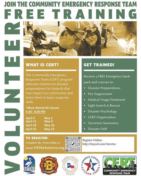 Baytown Community Emergency Response Team Cert Training Free