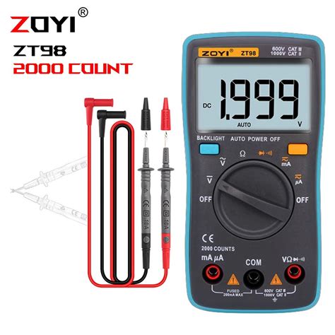 Jual Zoyi Zt98 Digital Multitester 1999 Counts Backlight Lcd Portable Ac Dc Small Avometer