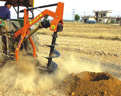 Made In India Heavy Duty Tractor Operated Post Hole Digger