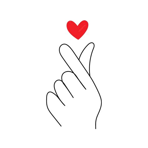 Premium Vector Korean Heart Finger Korean Heart Finger Cut File I