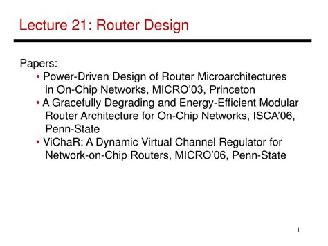Ppt Lecture 21 Router Design Powerpoint Presentation Free Download