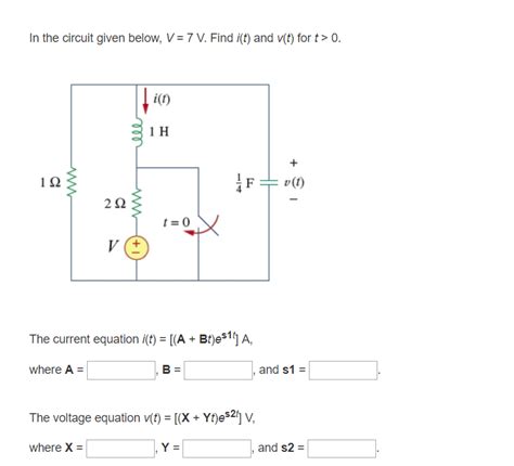 solved in the circuit given below v 7 v find i t and