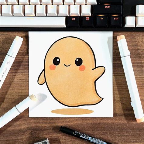 How To Draw A Cute Ghost Easy Step By Step Drawing Tutorial For Beginners