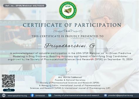 Priya Dharshini G On Linkedin I Am Proud To Be Participate In The 65th Spsr Webinar On Ai Driven