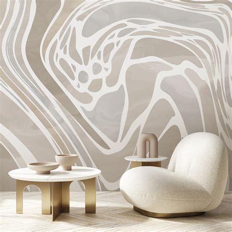 Gray Beige Water Ripples Wall Mural Am013 Costacover