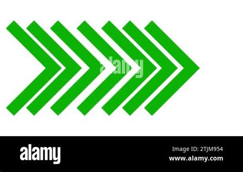 Animated Green Symbol Of Triangular Arrow Flat Striped Icon Points To