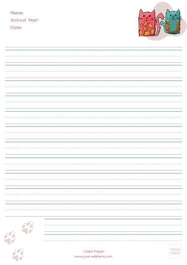 Free Elementary Lined Paper To Print
