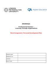 Assessment PDP Template Docx MN W QA Professional Practice Learning Through