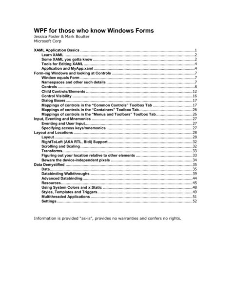Wpf For Those Who Know Windows Forms