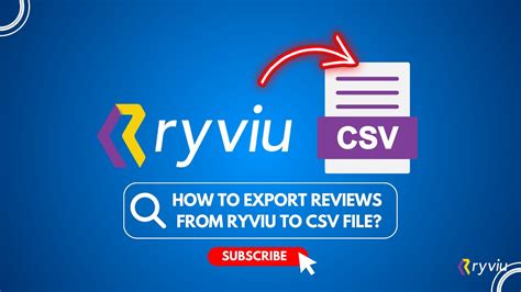 how to export reviews from ryviu to csv file youtube
