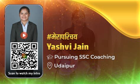 Video Introduction Of Yashvi Jain Ssc Coaching From Anushka Academy Udaipur