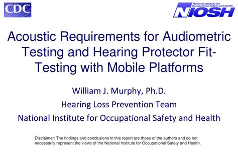 Pdf Acoustic Requirements For Audiometric Testing And Hearing