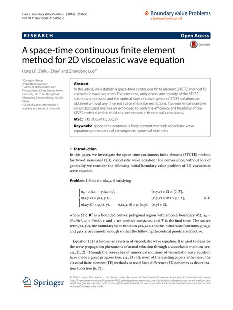 Pdf A Space Time Continuous Finite Element Method For 2d Viscoelastic
