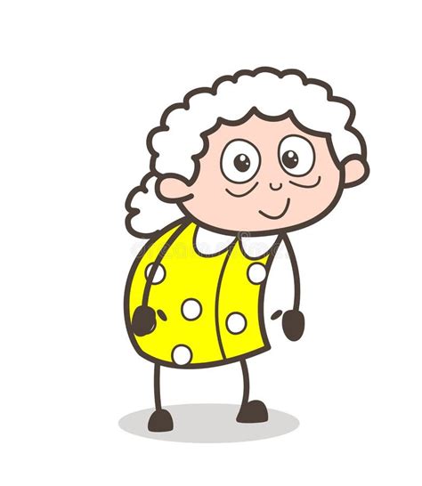Cartoon Cute Old Granny Character Vector Illustration Stock Illustration Illustration Of Pose