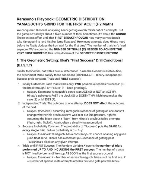 H2 Math Notes Geometric Distribution Mathematics H2 Gce A Level Thinkswap