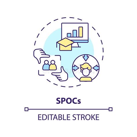 2d Customizable Colorful Thin Linear Icon Spocs Concept Stock Vector