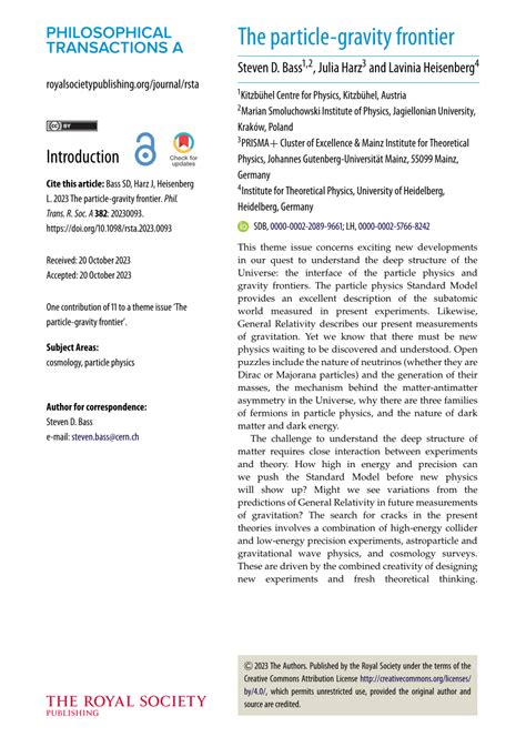 Pdf The Particle Gravity Frontier