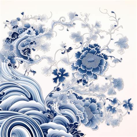 Chinese Traditional Line Art Textiles Illustration Drawing Premium Ai